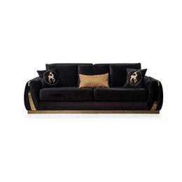 JVmoebel 3-Sitzer Design Dreisitzer Moderne Schwarz Couchen Luxus Sofa Polster Neu