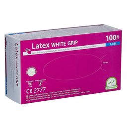 Papstar Latexhandschuhe 100er Pack Latexhandschuhe WHITE GRIP puderfrei Gr. M