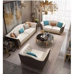 JVmoebel Wohnzimmer-Set, Garnitur Couch Leder Sofa Couchen Polster Sitz Garnituren 3+2+1