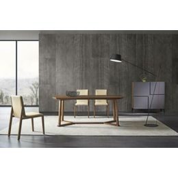 JVmoebel Esszimmer-Set, Ess Tisch + 3 Stühle Konferenz Tische Büro Holz Stuhl Set 150x85cm