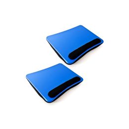 Relaxdays Laptop Tablett 2 x Laptopkissen mit Handauflage Blau