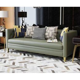 JVmoebel Wohnzimmer-Set, Design Leder Sofa Couch Gruppe Garnitur 3+2 Metall 2tlg Set Luxus