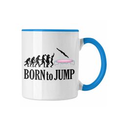 Trendation Tasse Born To Jump Tasse Geschenk Trampolin Fitness Mädchen Frauen