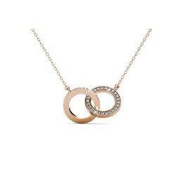 Ella Eisvogel Goldkette Circle Twin Halskette mit Kristallen (Infinity)