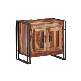 möbelando möbelando Waschbeckenunterschrank 652 (LxBxH: 68x42x63 cm) aus Sheesham in Braun mit 2 Türen