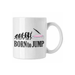 Trendation Tasse Born To Jump Tasse Geschenk Trampolin Fitness Mädchen Frauen