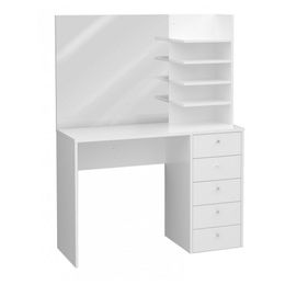FMD Möbel Schreibtisch Schminktisch MARL Schreibtisch in Weiß ca. 105 x 140 x 40 cm