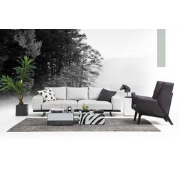 JVmoebel Wohnzimmer-Set Sofagarnitur Sofa 2 Sitzer Sessel Zweisitzer Grau Modern Stoff Set