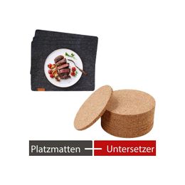 Platzset, Filz Platzset (44 x 32 cm) + Kork-Untersetzer