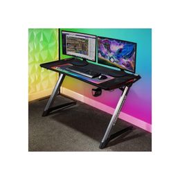 X Rocker Schreibtisch Lynx Carbon Gaming Tisch mit LED-Beleuchtung