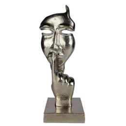Arnusa Dekofigur Silence Face moderne Skulptur aus Metall silber Deko (1 St)