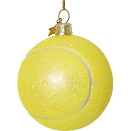SIKORA Christbaumschmuck BS521 Tennisball Glas Ornament Weihnachtsbaum Anhänger