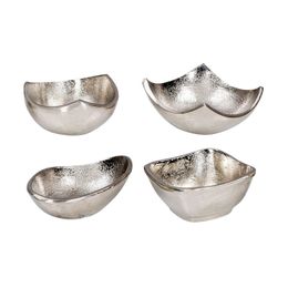 Levandeo® Dekoschale, 4er Set Deko Schalen Mini Ø10cm Aluminium Silber Dipschale Tischdeko