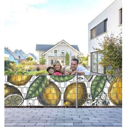 MyMaxxi Sichtschutzstreifen Zaunsichtschutz Hängende Zitronen Sichtschutz Garten Zaun