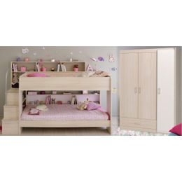 Faizee Möbel Jugendzimmer-Set Parisot Bibop44 Kinderzimmerbett Kleiderschrank
