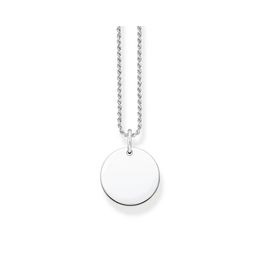 Thomas Sabo Kette mit Anhänger mit Gravur KE2133-001-21 Halskette mit Anhänger Damen Coin Sterlingsilber 50 cm