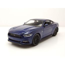 Maisto® Modellauto Ford Mustang GT 2015 blau metallic Modellauto 1:24 Maisto