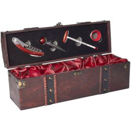 BRUBAKER Sommelier-Set 5-in-1 Barzubehör Kit mit Weinkiste aus Holz