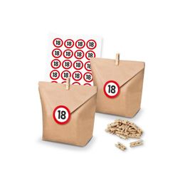 itenga Geschenkpapier itenga SET Geschenktüten Verkehrszeichen 18 (103) 24x Tüten+Klammern+S