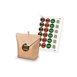 itenga Geschenkpapier SET Frohe Weihnachten (Motiv 48) 24x Geschenktüten + 24x MiniKlammer +