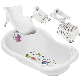 Top-Innovativ Babybadewanne 5 TEILE SET – HIPPO Weiss – Babybadeset Wanne 84 cm Pflege Baden