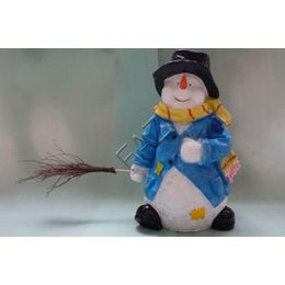 JVmoebel Dekofigur Design Schneemann in Mantel Figur Garten Statue Skulptur Figuren