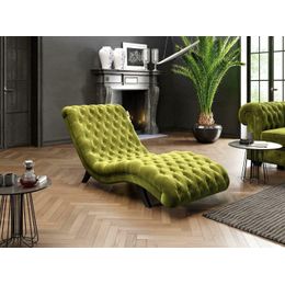 JVmoebel Chaiselongue Loungesofa Chesterfield Couch Sofa Liege Holz Metall Chaiselongue