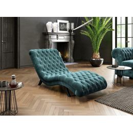 JVmoebel Chaiselongue Loungesofa Chesterfield Couch Sofa Liege Holz Metall Chaiselongue