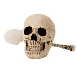 Mel-O-Design Dekofigur 2096 Halloween Klobürste Totenkopf beige