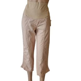 christoff Stretch-Umstandshose ORA-22078 beige 3/4-Länge Taillenhöhe