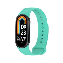 Wigento Smartwatch-Armband Für Xiaomi Band 8 Premium Sport Silikon Uhrenarmband Armband Türkis