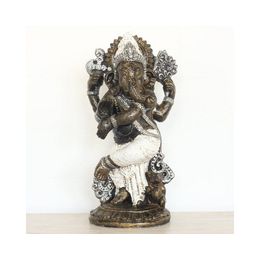 Oriental Galerie Dekofigur Figur Ganesha Elefant stehend Weiß Gold Resin 52 cm (1 St)