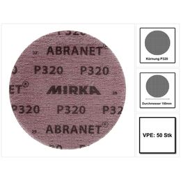 MIRKA Schleifscheibe ABRANET Schleifscheiben Grip 150mm P320 50 Stk. (5424105032)