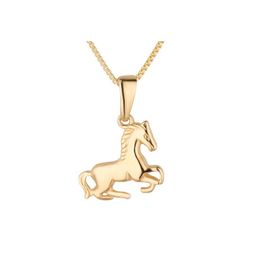 schmuck23 Kettenanhänger Anhänger Pferd Pony 925 Silber gold Kinder Mädchen Damen (Halskette mit Anhänger)