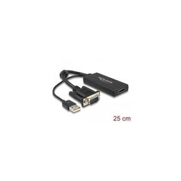 Delock VGA zu HDMI Adapter mit Audio schwarz Computer-Kabel