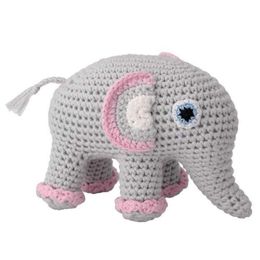 SindiBaba Kuscheltier-Rassel SindiBaba Gehäkeltes Kuscheltier Elefant JUMBO Rassel Rosa-Pink