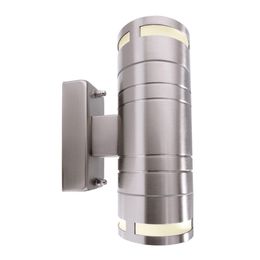 Kapego Deko Light Zilly II Up and Down Wandleuchte außen silber IP44 2 flg. GU10 Modern 731010