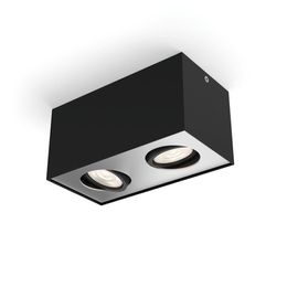 Philips Box moderne LED Aufbauleuchte schwarz 2-flg. 1000lm Doppelspot 20,2x10,2x10cm 5049230P0