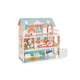 Sweiko Puppenhaus, (Mädchen Häuser Spielhaus Spielraum Spielzeug für Kinder)