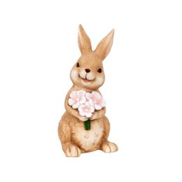 Mel-O-Design Osterhase Oster-Hase mit rosa Blumen stehend ca. 46 cm