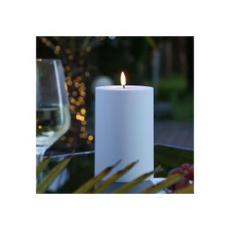 Deluxe Homeart LED-Kerze MIA für Außen 3D Flamme flackernd H: 15cm D: 10cm weiß outdoor (1-tlg)