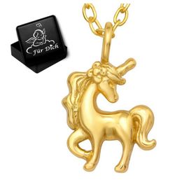 Limana Kette mit Anhänger Kinder Mädchen echt 925 Sterling Silber Gold 36cm 39cm Pferde Einhorn (inkl. Geschenkdose)