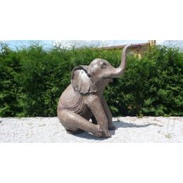 JVmoebel Skulptur Baby Elefant Figur Garten Statue Skulptur Figuren Skulpturen Tier Neu