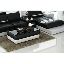 JVmoebel Couchtisch Sofatisch Design Wohnzimmer Leder Kaffee Glas Couch Polster Beistell