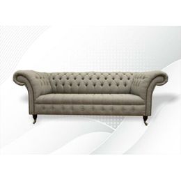 JVmoebel Chesterfield-Sofa Chesterfield Dreisitzer Luxus Beige Couch Modernes Design Luxus Möbel