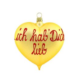 Hamburger Weihnachtskontor Weihnachtsbaumkugel Ich hab` Dich lieb Herz in gold