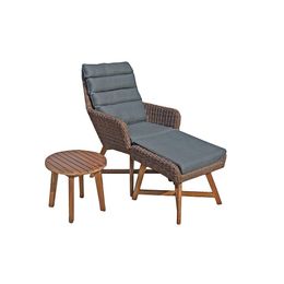 Gravidus Gartenstuhl Lounger-Set Gartenstuhl Gartenliege Lounge Hocker Sessel Tisch