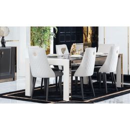 JVmoebel Esszimmer-Set, Design Luxus Tische Esszimmer Italienische Möbel Tisch Lehnstuh