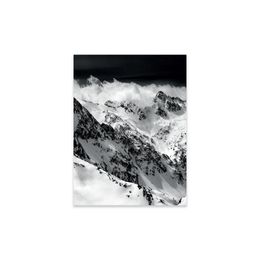 Wallarena Poster schwarz-weiß Berge Wohnzimmer Schlafzimmer Kunstdruck Wandbild XXL