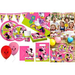 Disney Minnie Mouse Einweggeschirr-Set Minnie mouse Set Partyartikel Minnie Mouse 66 Stücke